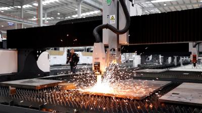 KEBEI Two Z Aaxis Design Plate Sheet Fiber Gantry Laser Cutting Machine Bevel Cutting