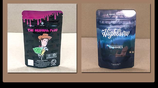 Printed Mylar pouch with vibrant branding colors