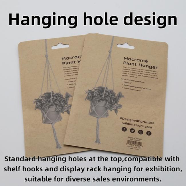 Various sizes of kraft paper pouches with transparent windows