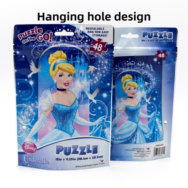 Various sizes of stand-up pouches for different toy products