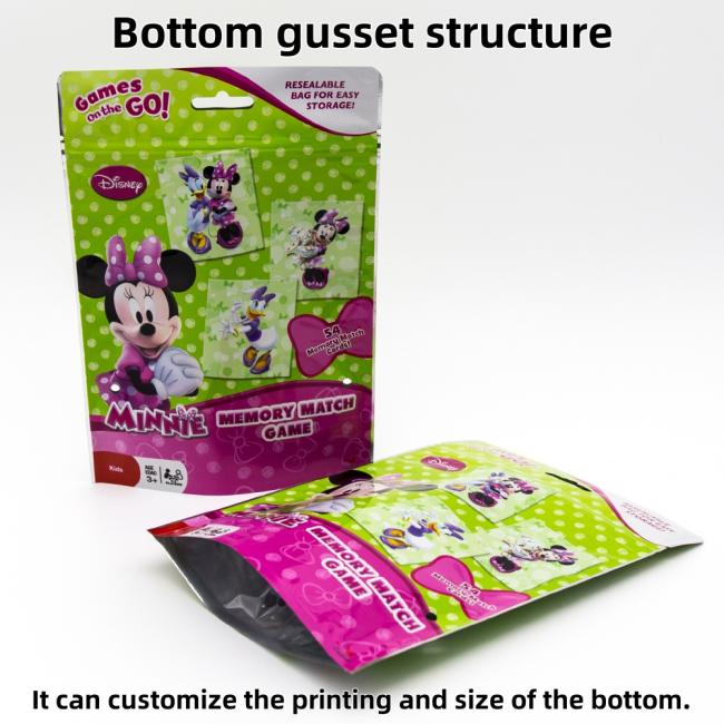 Durable stand-up pouch for plush toys