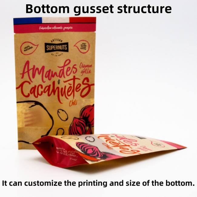 Various sizes of kraft paper bags with transparent windows