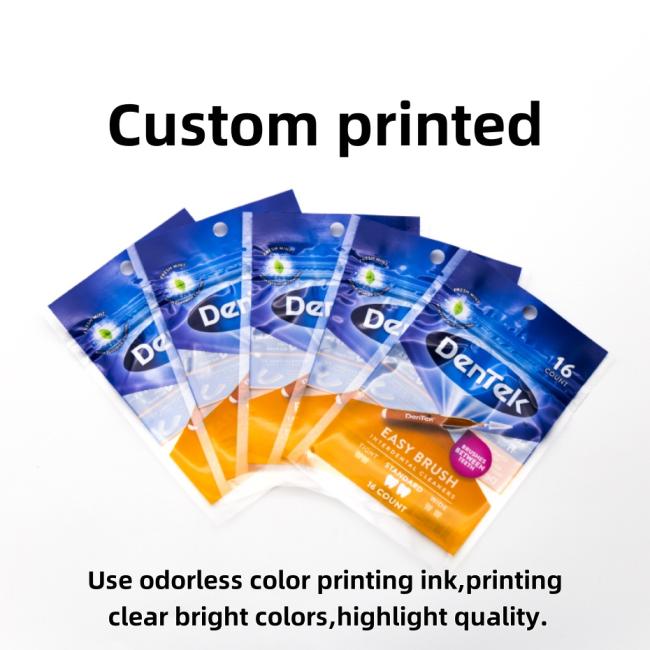 Three-sided sealing bag for floss packaging - side view