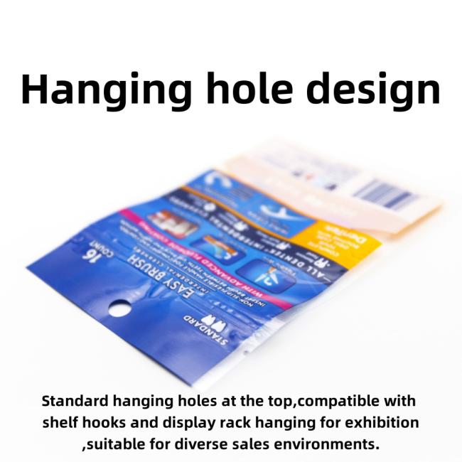 Three-sided sealing bag for floss packaging - close-up