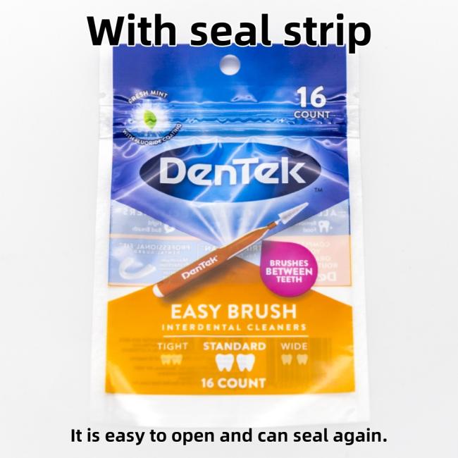 Three-sided sealing bag for floss packaging - hanging hole detail