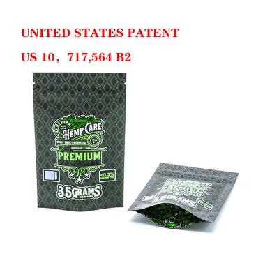 1/8 Oz Black Mylar Bags Design Customized Child-Resistant