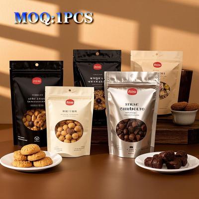 China Bolsa de plástico laminada de aluminio de aluminio con cremallera en la parte superior del embalaje de alimentos bolso de pie plano con ventana parcial en venta