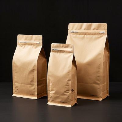 China Eight Side Sealing Flat Bottom Bag - 3D Standing Pouches with Ziplock & Custom Printing for Coffee, Snacks, Cosmetics | High Barrier Film for Extended Shelf Life for sale