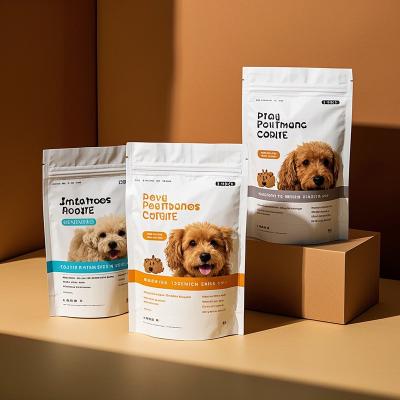 中国 Resealable Kraft Paper Pet Food Packaging Bag Biodegradable OEM Logo Printing Service 販売のため
