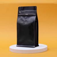 China Custom Flat Bottom Coffee Bags 250g 1kg Kraft Paper with Degassing Valve for sale