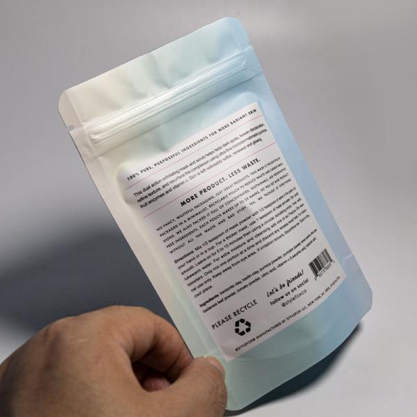 Quality Eco - Friendly Stand Up Pouches For Skincare Products Packaging With Recyclable for sale