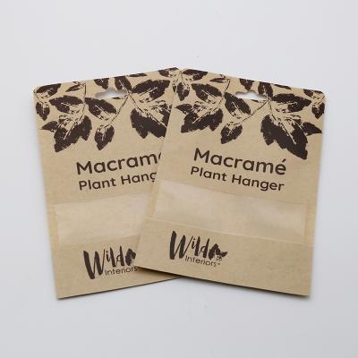 중국 맞춤 인쇄가 가능한 투명 창이 있는 재활용 및 분해 가능한 크라프트 종이 파우치, 일상 제품 포장용. 판매용