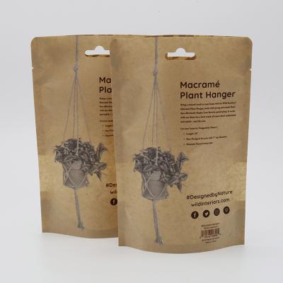 중국 맞춤 인쇄가 가능한 투명 창이 있는 재활용 및 분해 가능한 크라프트 종이 파우치, 일상 제품 포장용. 판매용