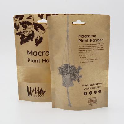 중국 맞춤 인쇄가 가능한 투명 창이 있는 재활용 및 분해 가능한 크라프트 종이 파우치, 일상 제품 포장용. 판매용