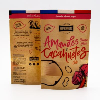 중국 투명한 창문과 사용자 정의 가능한 인쇄 패턴을 가진 식품 포장용 재활용 및 생분해 가능한 Kraft 종이 봉지. 판매용