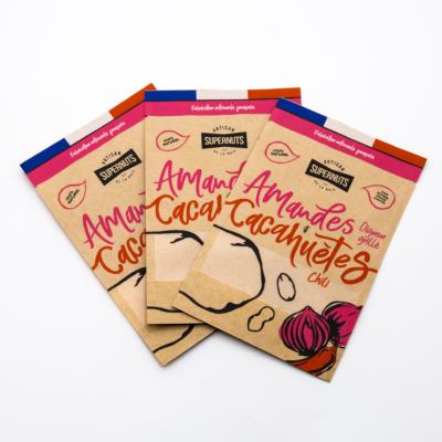 중국 투명한 창문과 사용자 정의 가능한 인쇄 패턴을 가진 식품 포장용 재활용 및 생분해 가능한 Kraft 종이 봉지. 판매용