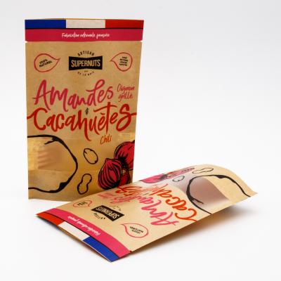 중국 투명한 창문과 사용자 정의 가능한 인쇄 패턴을 가진 식품 포장용 재활용 및 생분해 가능한 Kraft 종이 봉지. 판매용