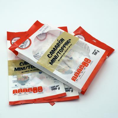 중국 맞춤 인쇄 냉동 해산물 포장 가방 투명 창문과 습기 방지 복합 재료가 있는 덩어리 가방 판매용