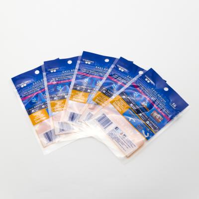 중국 맞춤형 브랜드 인쇄 및 걸이 구멍 디자인이 적용된 얇은 게이지 3면 밀봉 솜 포장 백. 판매용