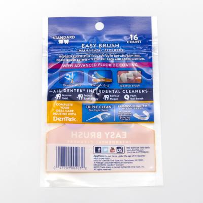 중국 맞춤형 브랜드 인쇄 및 걸이 구멍 디자인이 적용된 얇은 게이지 3면 밀봉 솜 포장 백. 판매용