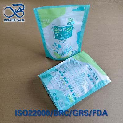 중국 세탁 세제 팟용 스탠드업 삼중 밀봉 백 - 재밀봉 지퍼 & 투명 창 판매용
