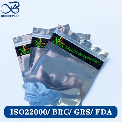 중국 전자 제품 포장을 위한 재밀봉 가능한 지퍼가 있는 경량 맞춤형 인쇄 알루미늄 호일 백. 판매용
