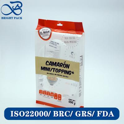 중국 맞춤 인쇄 냉동 해산물 포장 가방 투명 창문과 습기 방지 복합 재료가 있는 덩어리 가방 판매용