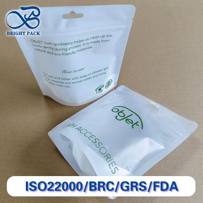 China Premium Translucent Stand Up Bags For Bath Accessories Packaging With Water-Resistant And Sealing Zipper Closure. for sale