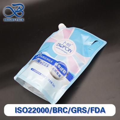 China Durable And Convenient Spout Pouch With Handle For Laundry Detergent Packaging Custom Printed Bulk Order Discounts. for sale