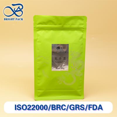 China Anti-Odor Eight Sided Sealing Flat Bottom Bags For Tea Packaging With Specialized Barrier Layer Bulk Order Discounts for sale