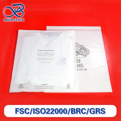 중국 5x7 산이 없는 유리봉지 Kraft 생분해 가능한 셀로판 봉지 티셔츠 의류 포장 판매용