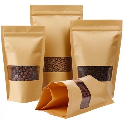 중국 맞춤 인쇄가 가능한 투명 창이 있는 재활용 및 분해 가능한 크라프트 종이 파우치, 일상 제품 포장용. 판매용