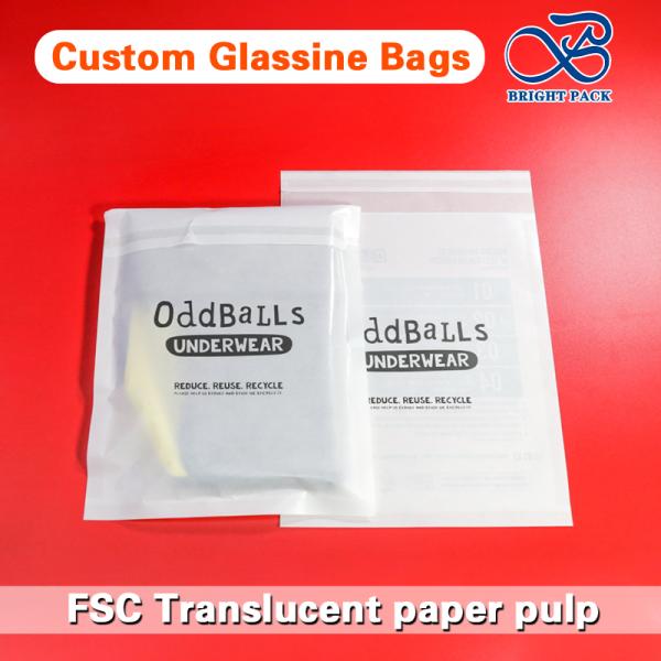 Quality Eco-Friendly Custom Printed Glassine Paper Bags with Semi-Transparent Biodegradable & Recyclable Packaging for sale
