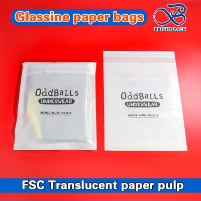 China Custom Printed Highly Transparent Self-adhesive Sealing Glassine Paper Bags for Eco-friendly Packaging for sale