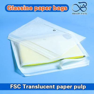 China FSC Certified Biodegradable Glassine Paper Bags with Self Adhesive Seal for Clothing and Socks for sale