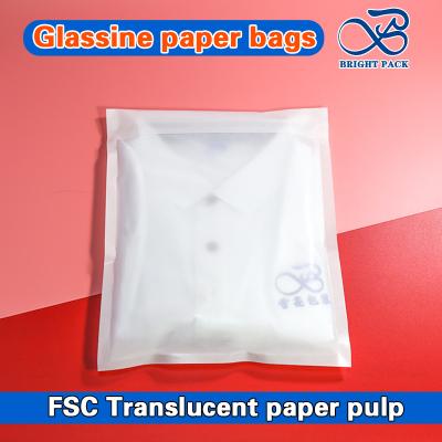 China Customized Fully Degradable Translucent Glassine Bags With Self Seal For Clothes Packaging for sale