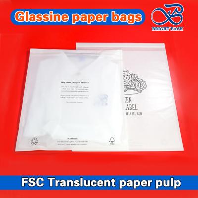 China Customizable Size High Transparency 100% Biodegradable Glassine Paper Bags for Apparel Packaging for sale
