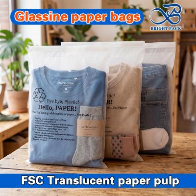 China Custom Printed Frosted Glassine Bags with Self Adhesive Stripe for Eco-Friendly Packaging for sale