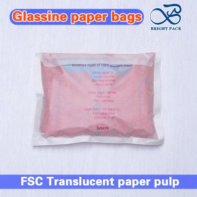 China FSC Certified Semi Transparent Glassine Paper Bags with Customizable Thickness for Socks and Swimsuits for sale