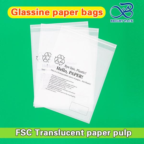 Quality Wholesale 40g Biodegradable Glassine Paper Bags with Self Adhesive Stripe for Eco-Conscious Brands for sale