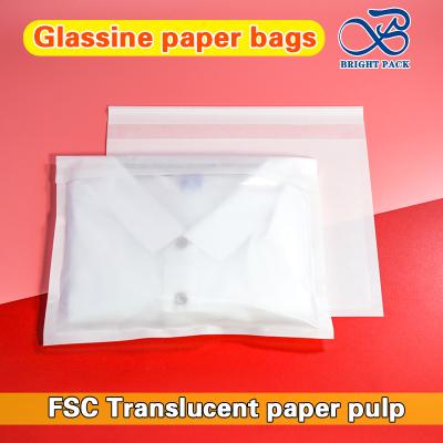 China 40g Self-Adhesive Biodegradable Glassine Paper Bags for Clothing Packaging for sale