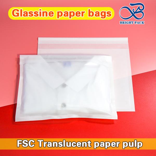 Quality 40g Self-Adhesive Biodegradable Glassine Paper Bags for Clothing Packaging for sale