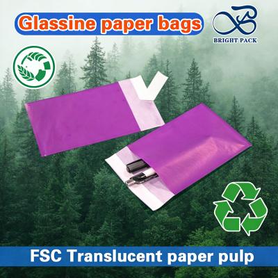 China FSC Certified Glassine Paper Bags with High Transparency and Customizable Sizes for Luxury Garment Packaging for sale