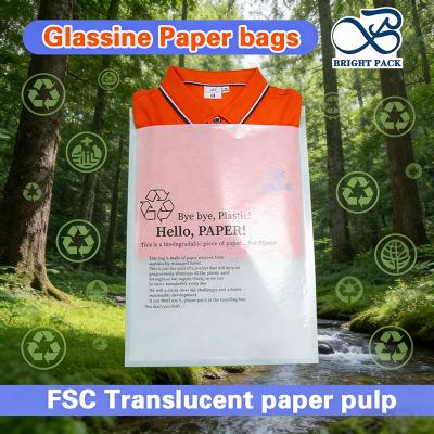 China Environment-friendly White Glassine Paper Bags for Packing Garment Coats Underwear Biodegradable Clothing Packaging Bag for sale