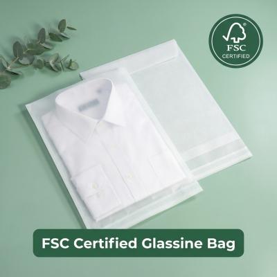 China Glassine Bag 40gsm Plastic Free for Certified Recyclable Eco-Friendly Clothing Packaging Translucent Apparel Pouch Luxury UK for sale