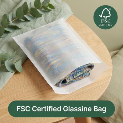 China Zero Plastic Green Glassine Bag Luxury Clothing Eco Friendly Apparel Packaging EU Compliant Garment Pouch for Certified OEM for sale