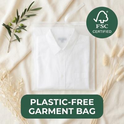 China Clear Glassine Bag 40gsm for Apparel Translucent Clothing Packaging Eco Garment Pouch for Certified Recyclable Biodegradable for sale