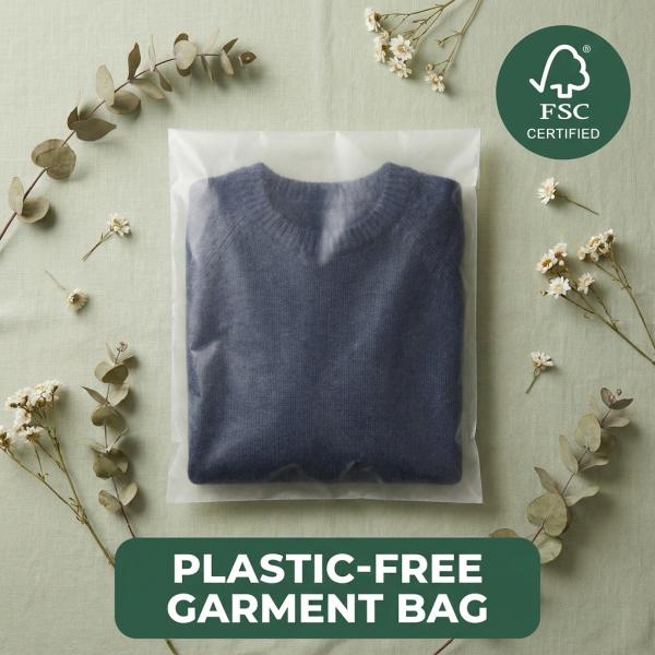 Quality Bulk Luxury Glassine Bags for Garment for Certified Eco Apparel Packaging Biodegradable Recyclable EU Custom for sale