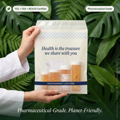 China Wax Coated Paper Medicine Bags Pharma Pharmacy Dispensing Bags Sustainable Healthcare Packaging Luxury Biodegradable for sale