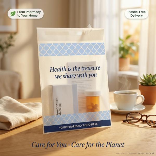 Quality Luxury Eco-Friendly Pharmacy Dispensing Bags Wax Coated Paper Pouches Recyclable for Certified Healthcare Wholesale for sale